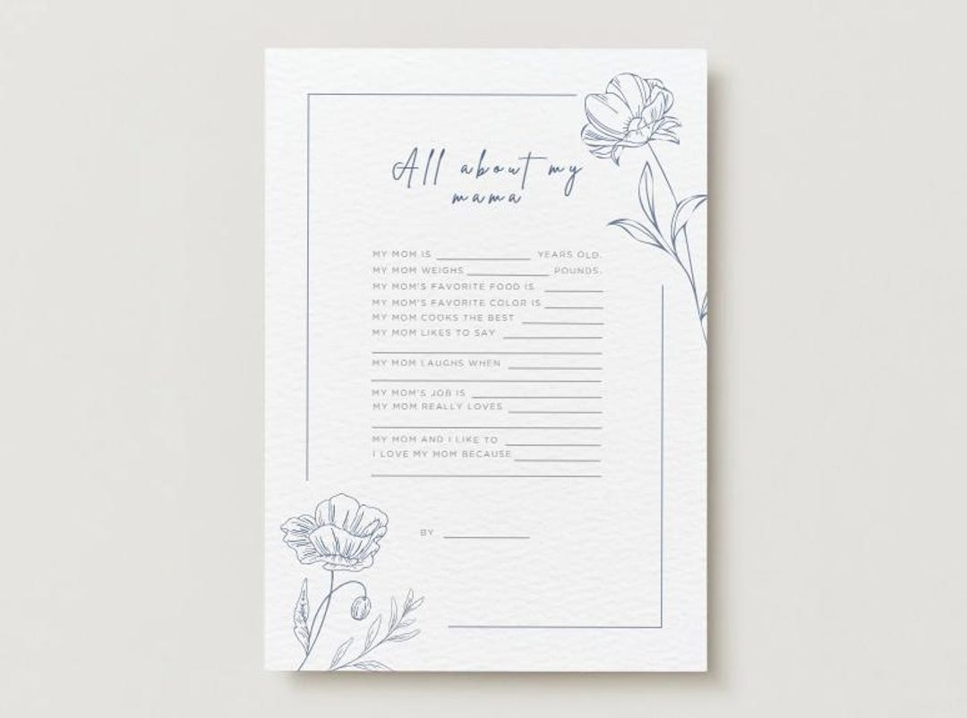 Printable Mother's Day Interview – All About My Mom Questionnaire, Fill ...