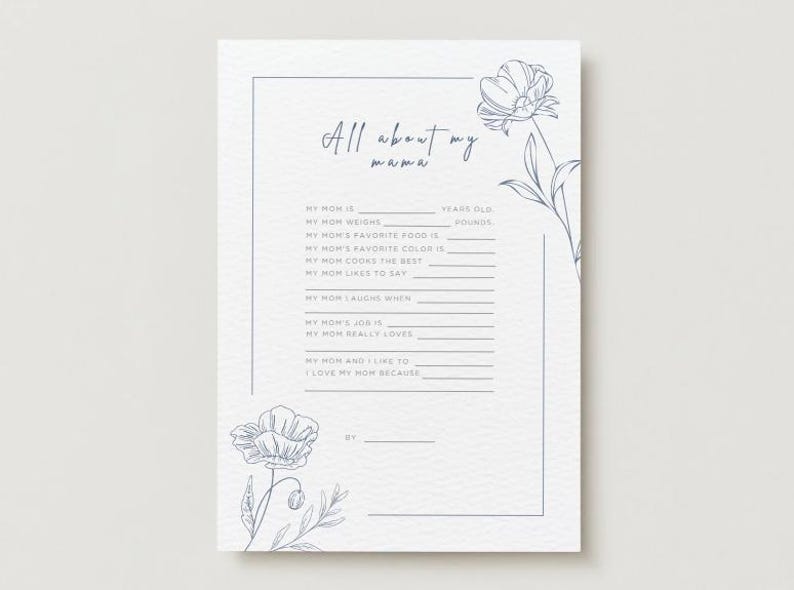 Printable Mother's Day Interview – All About My Mom Questionnaire, Fill ...