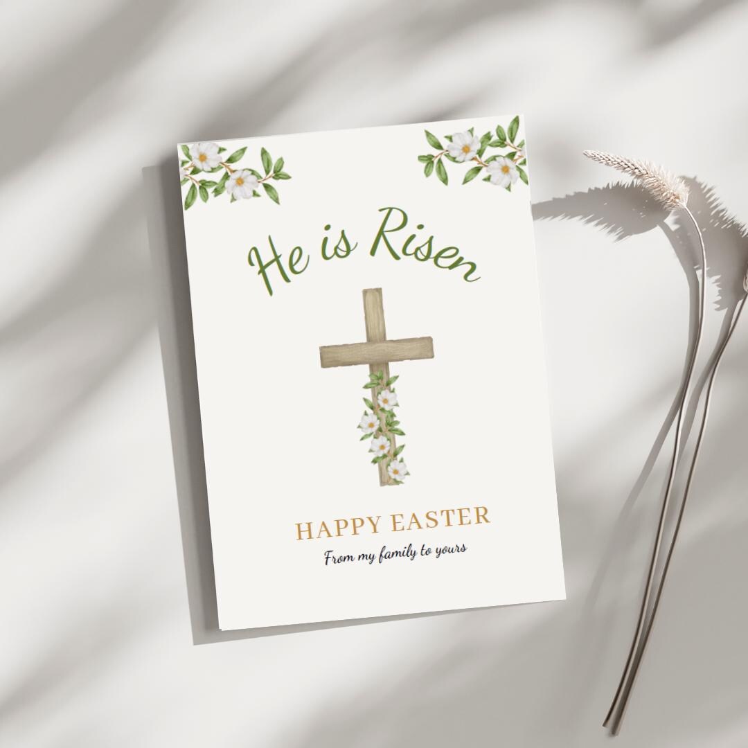 Printable Easter Card, Faith Based Easter Card, Digital Download Easter ...