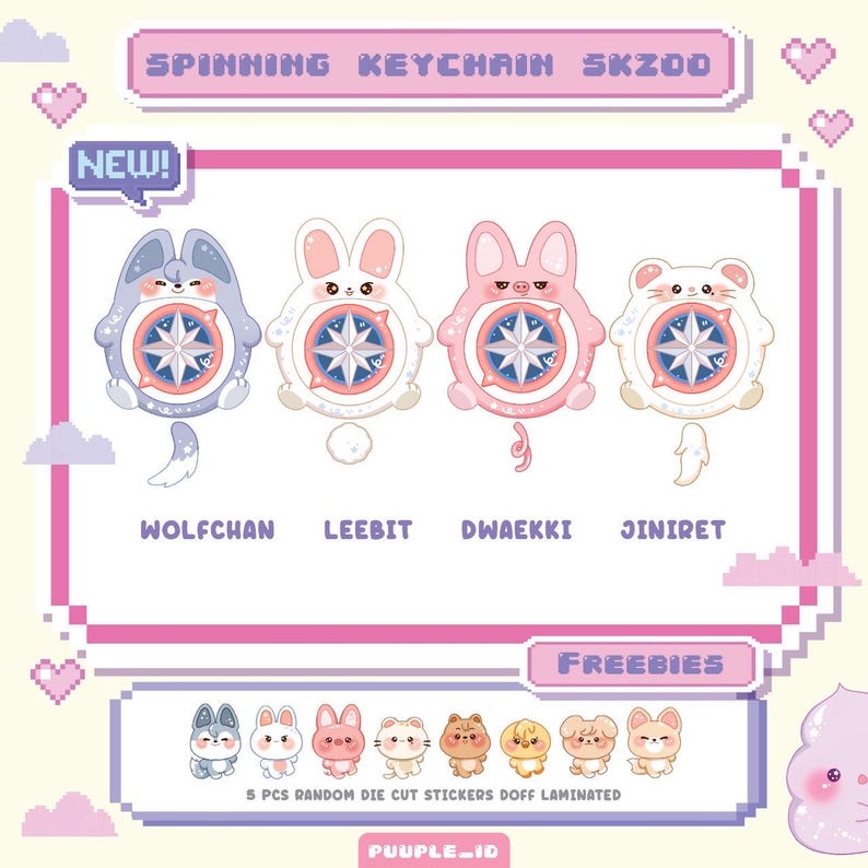 Spinning Keychain SKZ Stray Kids Skzoo - Etsy