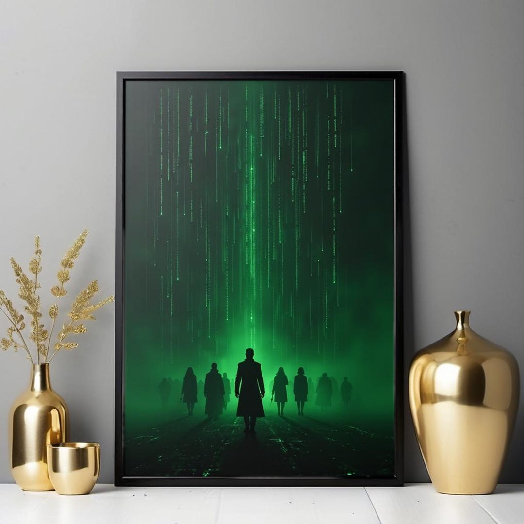 The Matrix Alternative Movie Poster – Cyberpunk Sci-fi Wall Art, Neon ...