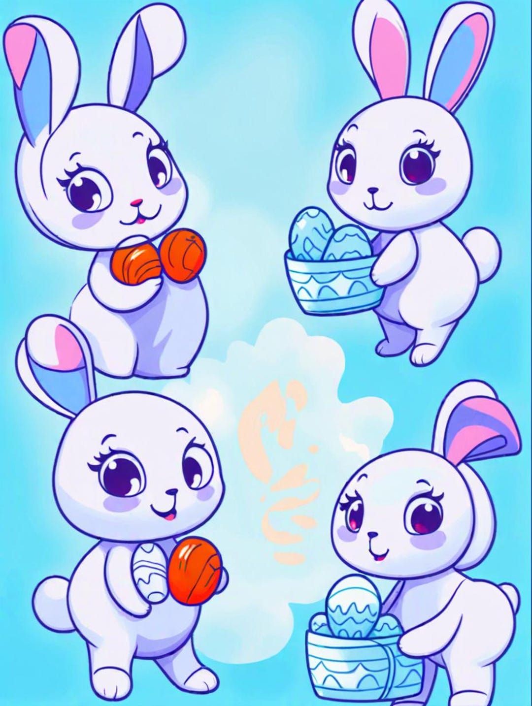 Chibi Easter Bunny 20 Coloring Page – Simple and Cute Line Art for Kids ...