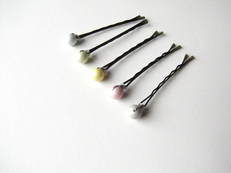 Pastel Green Pearl Hair Pins Set Light Green Swarovski | Etsy