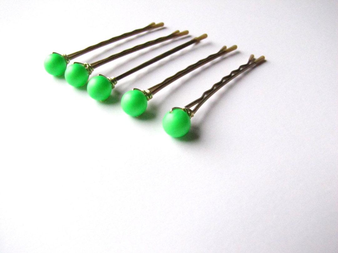 Neon Green Hair Pins - Etsy