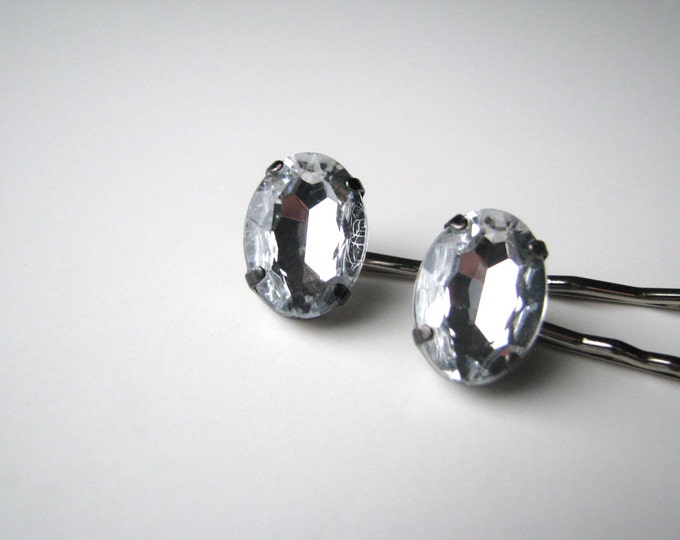 Clear Rhinestone Bobby Pins Bling - Etsy