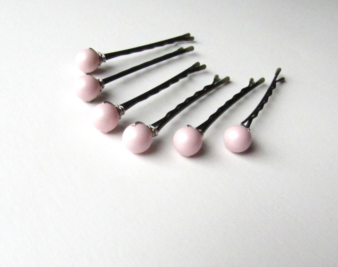 Pastel Pink Pearl Hair Pins Set, Light Pastel Rose Swarovski - Etsy