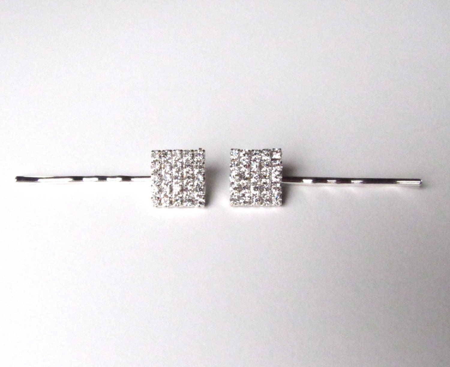 Square Rhinestone Wedding Bobby Pins Geometric Crystal Hair - Etsy
