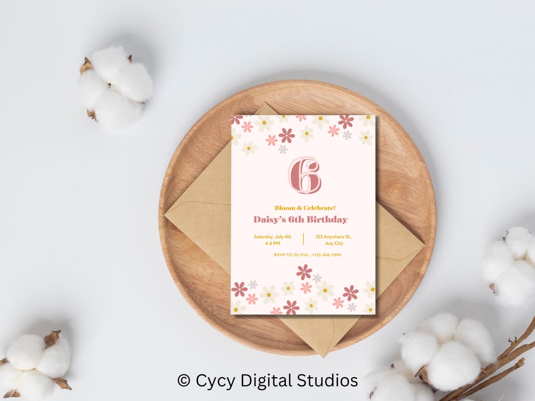Spring Birthday Invitation | Floral Birthday Party Invite | Editable ...
