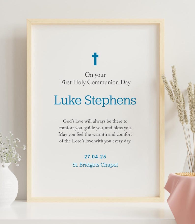 First Holy Communion Printable Sign. Personalised Digital Download for ...