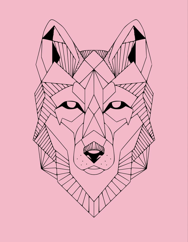 Wolf, Digital Art, Digital Print, Wolf Wall Art, Animal Wall Art, Wolf ...