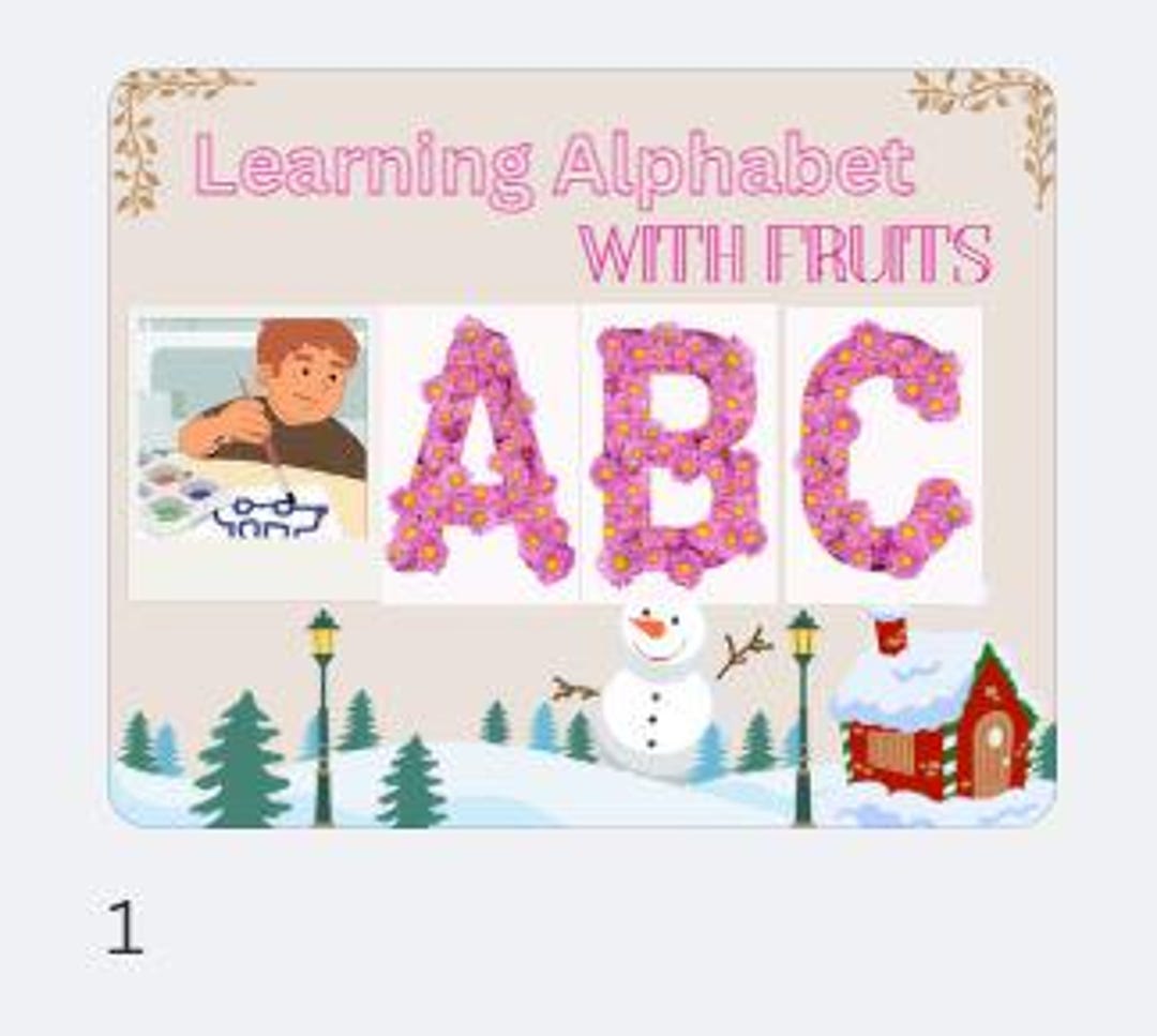 Learning Alphabet With Fruit Name - Etsy
