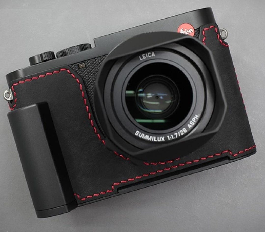 LIM'S Genuine Italy Leather Camera Half Case Metal Grip Dovetail Plate ...