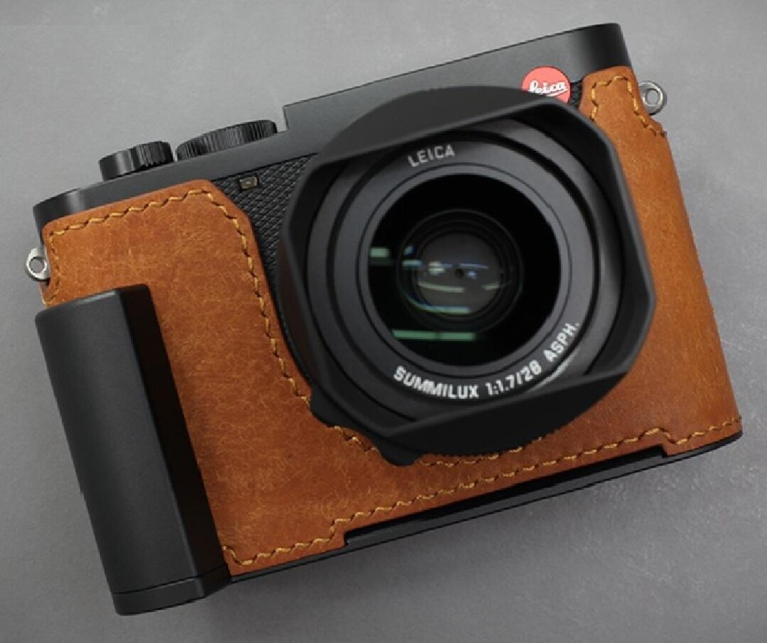 LIM'S Genuine Italy Leather Camera Half Case Metal Grip Dovetail Plate ...