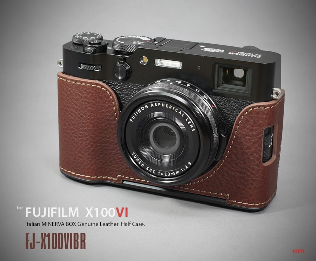 LIM'S Genuine Leather Camera Half Case Dovetail Plate Built-in for Fuji ...