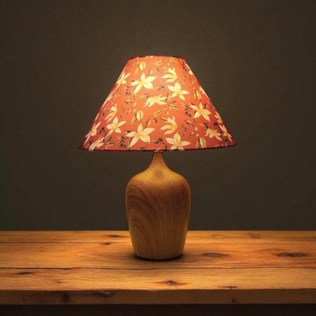 Handmade Rustic Wood Table Lamp: Minimalist Japandi Linen Shade - Etsy