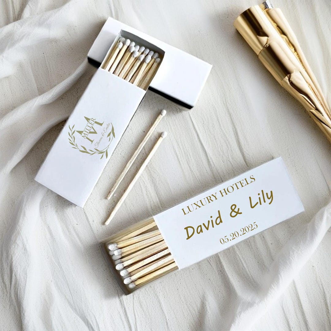 Foiled Wedding Matchboxes, Custom Venue Wedding Matches, Matchbox ...