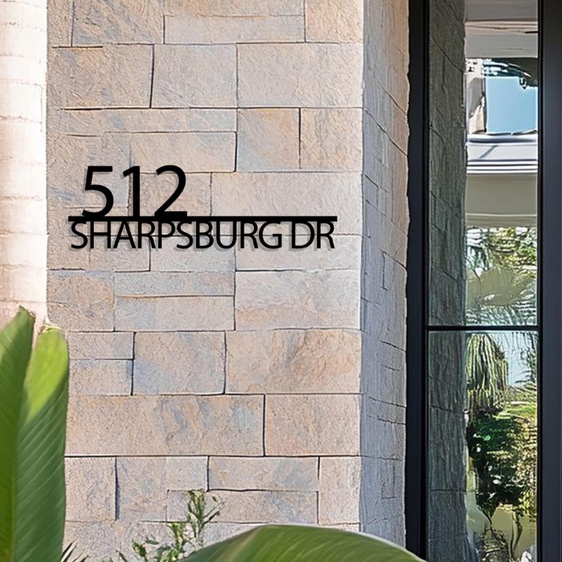 Modern Metal House Number Sign,custom House Number,metal Street Name ...