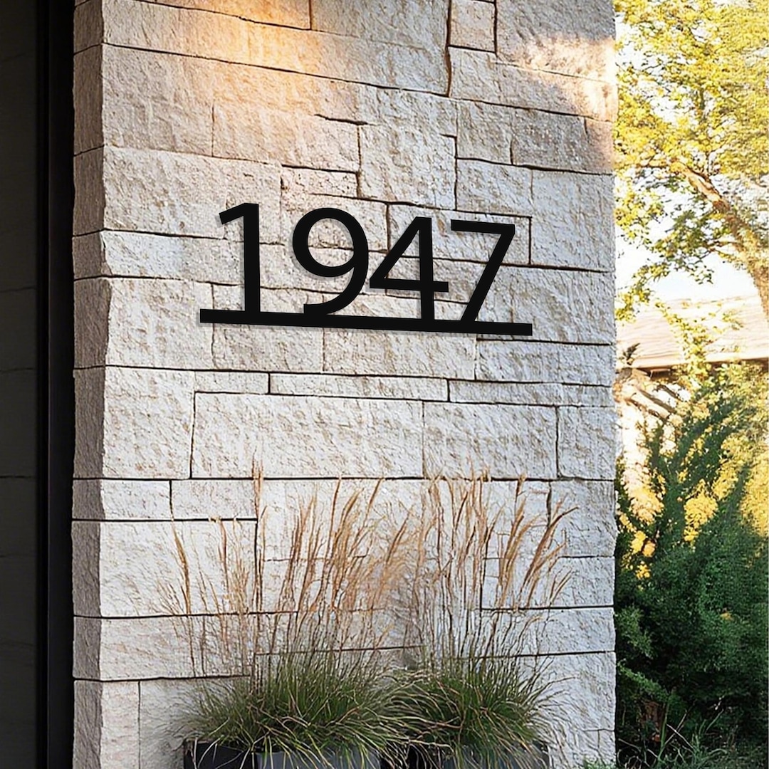 Modern House Number Sign, Custom House Number, Metal Address Sign ...