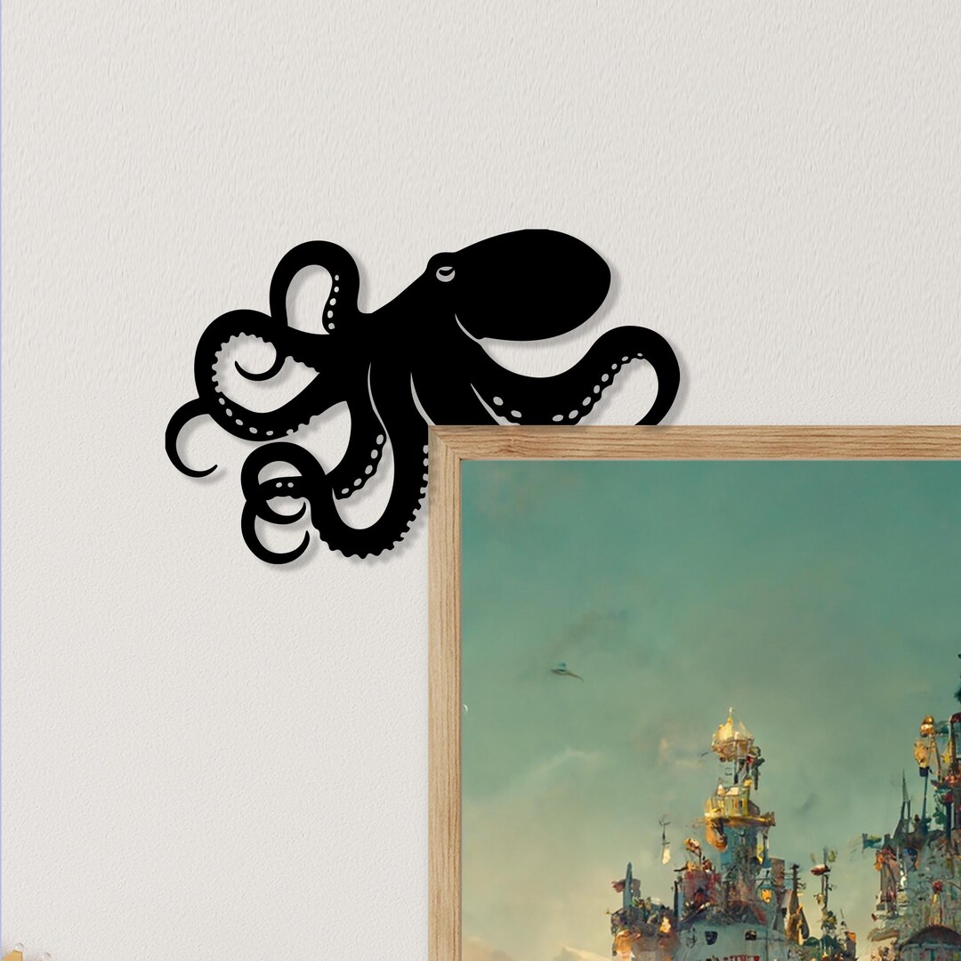 Octopus Door Frame Topper Metal, Beach House Decor, Aquatic Metal Decor ...