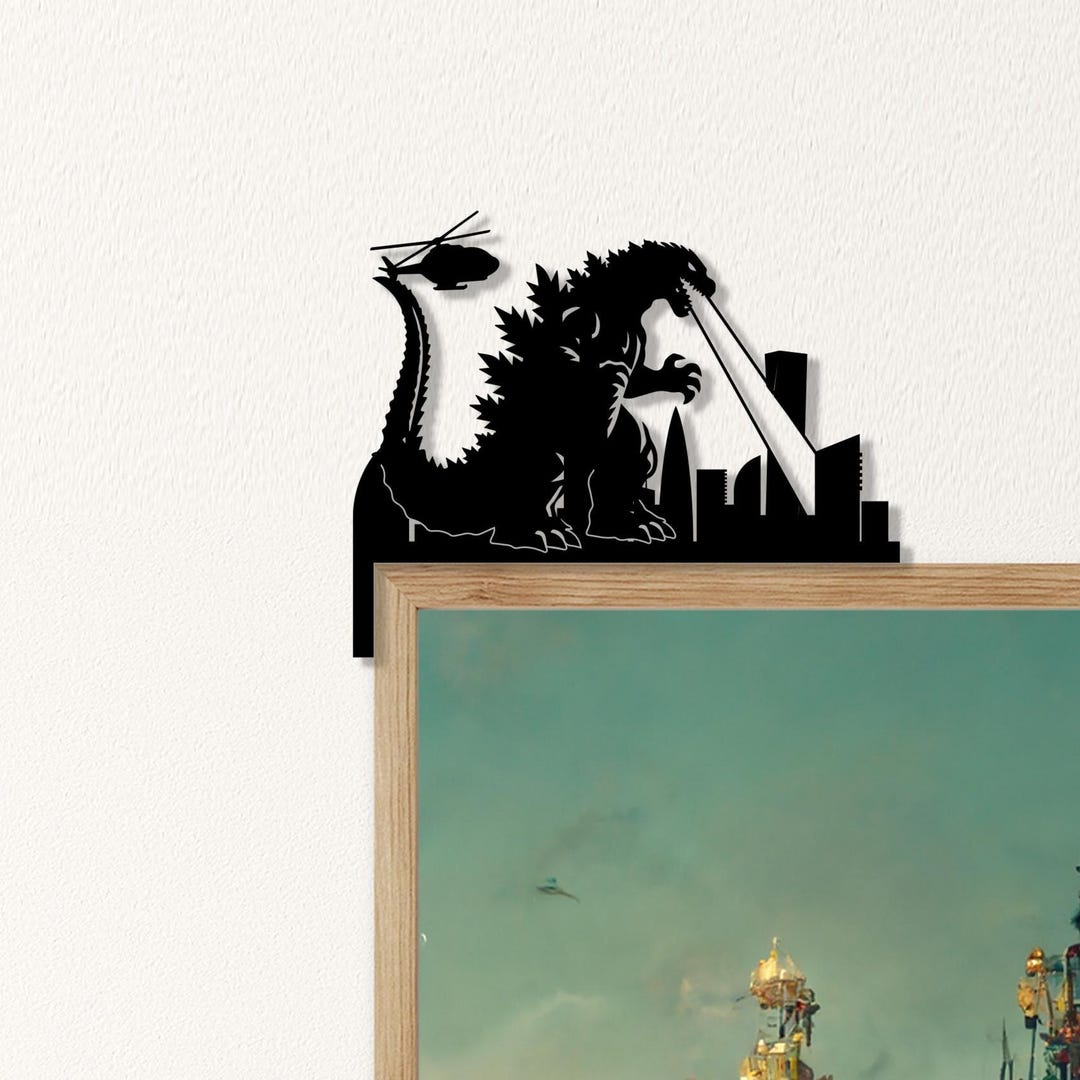 Godzilla Door Frame Topper Metal,godzilla Design Door Decor,ferocious ...