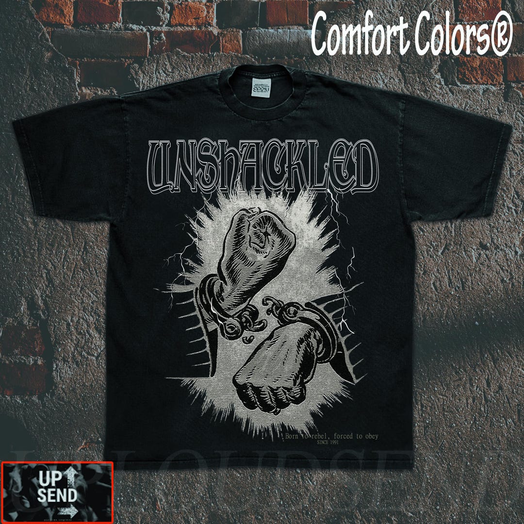 90s Break Free Vintage Tee - Handcuff Silhouette Streetwear - Meme ...