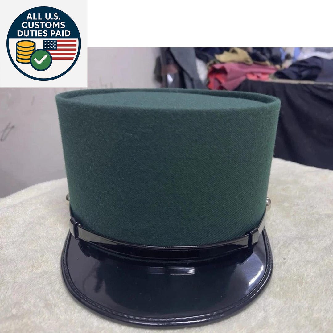 Handmade Green French-style Kepi Hat | Vintage Costume & Parade ...