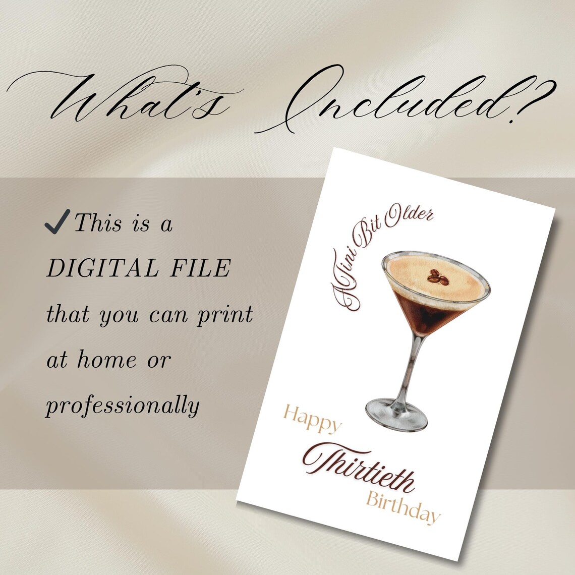 30th Birthday Card Digital Download for Tini Bit Older Espresso Martini ...