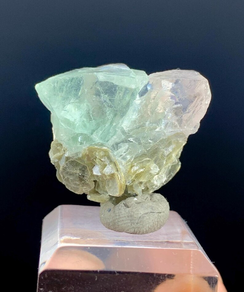 Natural Bi Color Fluorite Crystal With Mica Specimen From Skardu ...