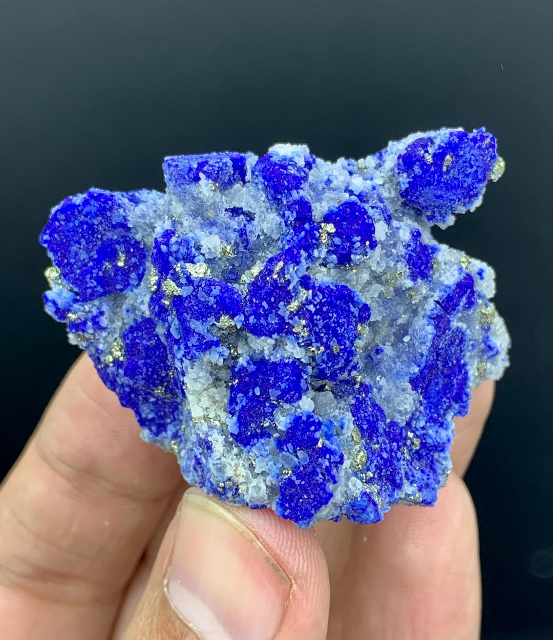 Natural Lazurite With Pyrite Crystal Specimen: Raw Ink Blue Mineral, 54 ...