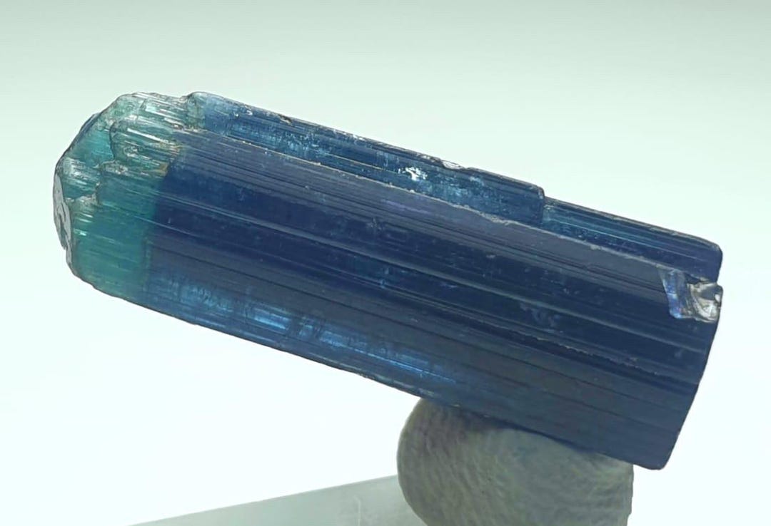 Natural Blue Indicolite Bi Color Tourmaline Crystal, Afghanistan Raw ...