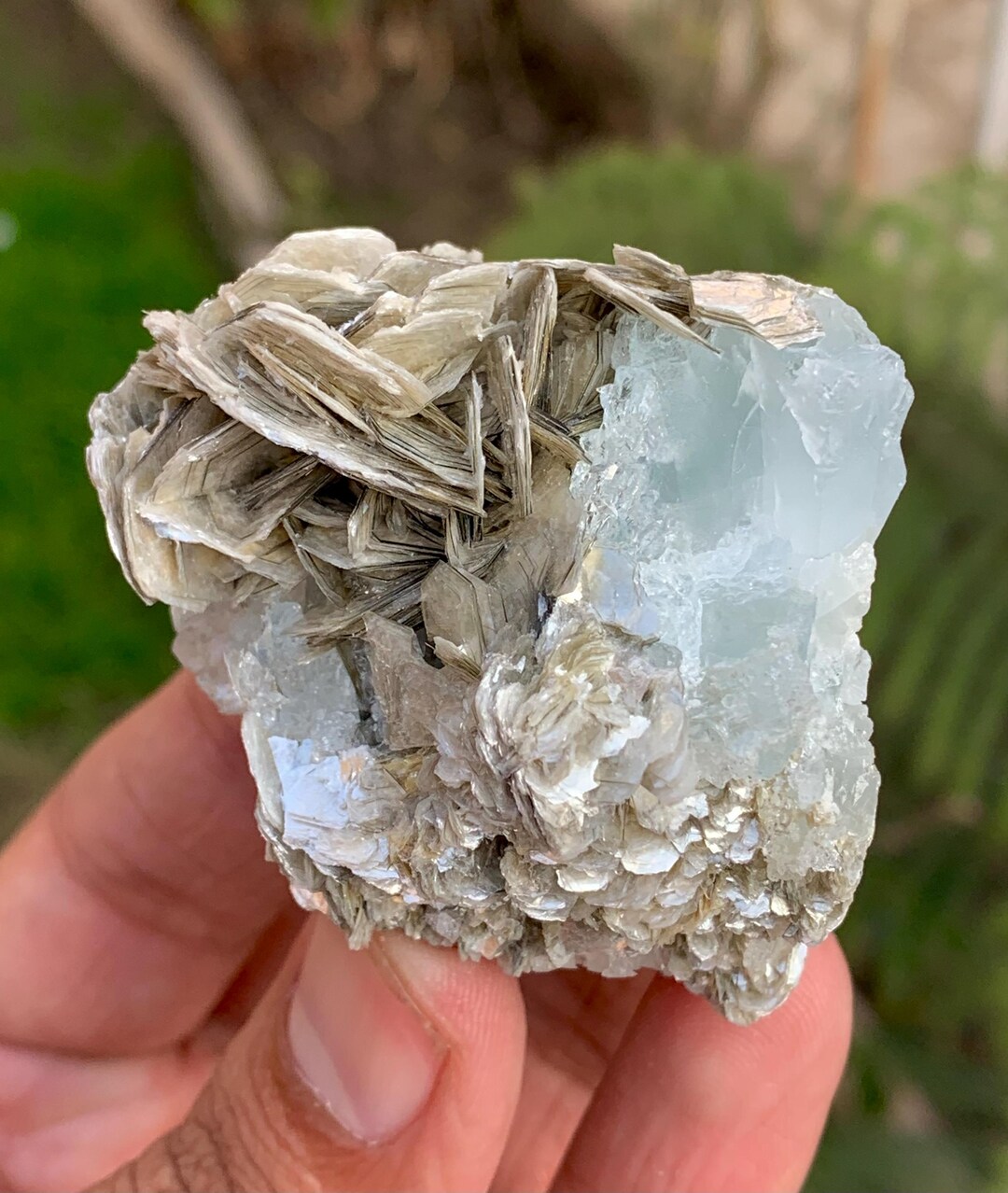 Natural Aquamarine With Mica Crystals Specimen From Nagar Valley ...
