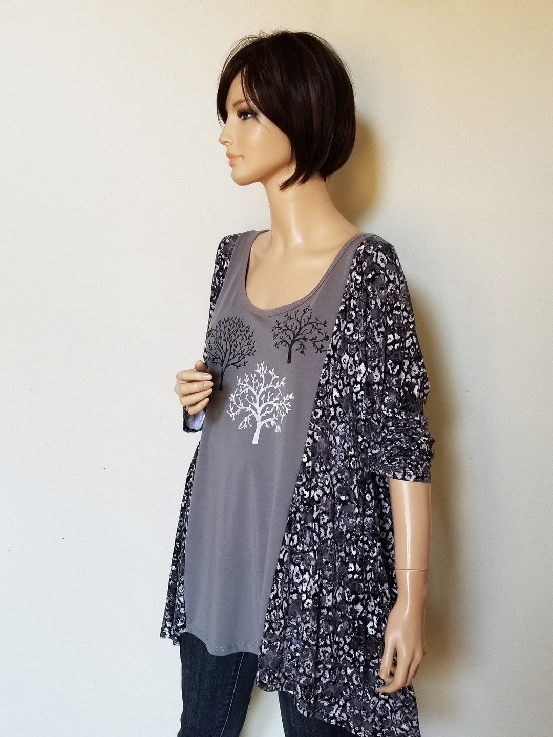 2X Stretchy Tunic Hand Painted Trees - Etsy