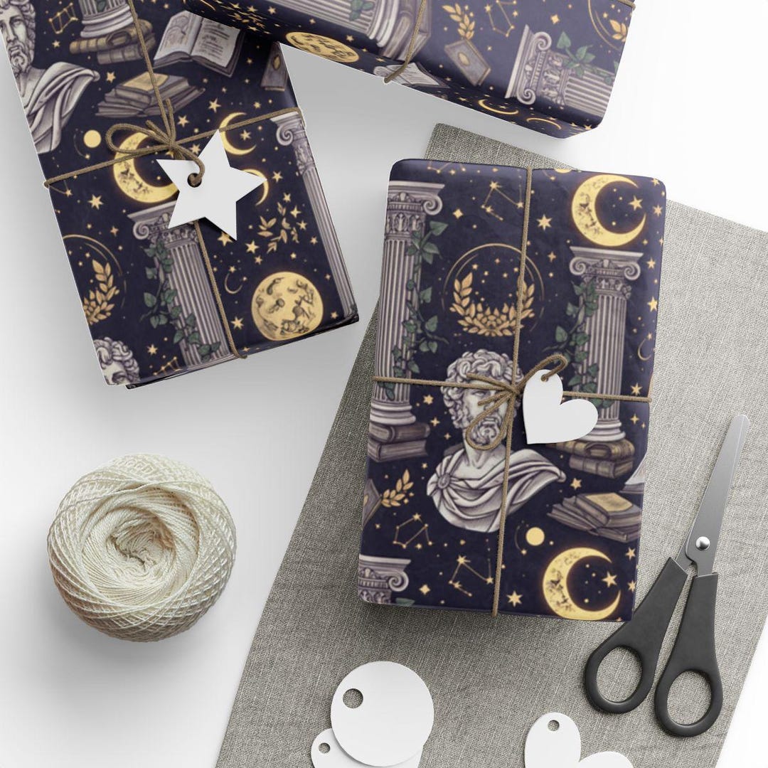 Ancient Greece Wrapping Paper, Greek Statue Gift Wrap, Constellation ...