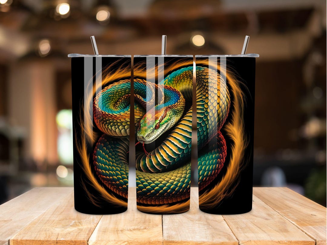 Vibrant Snake Tumbler PNG, 20 Oz Tumbler Wrap, Digital Download ...
