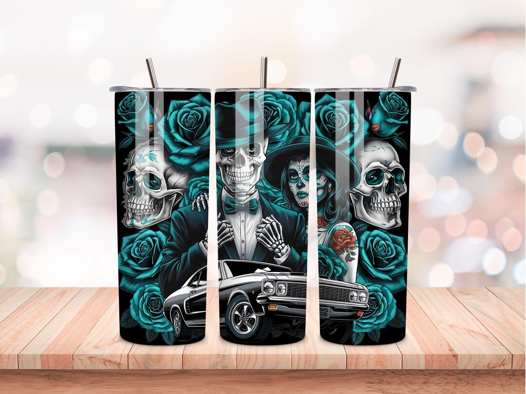 LA Chicano Couple Tumbler Wrap PNG | Cholo & Chola Art | 20oz Skinny ...
