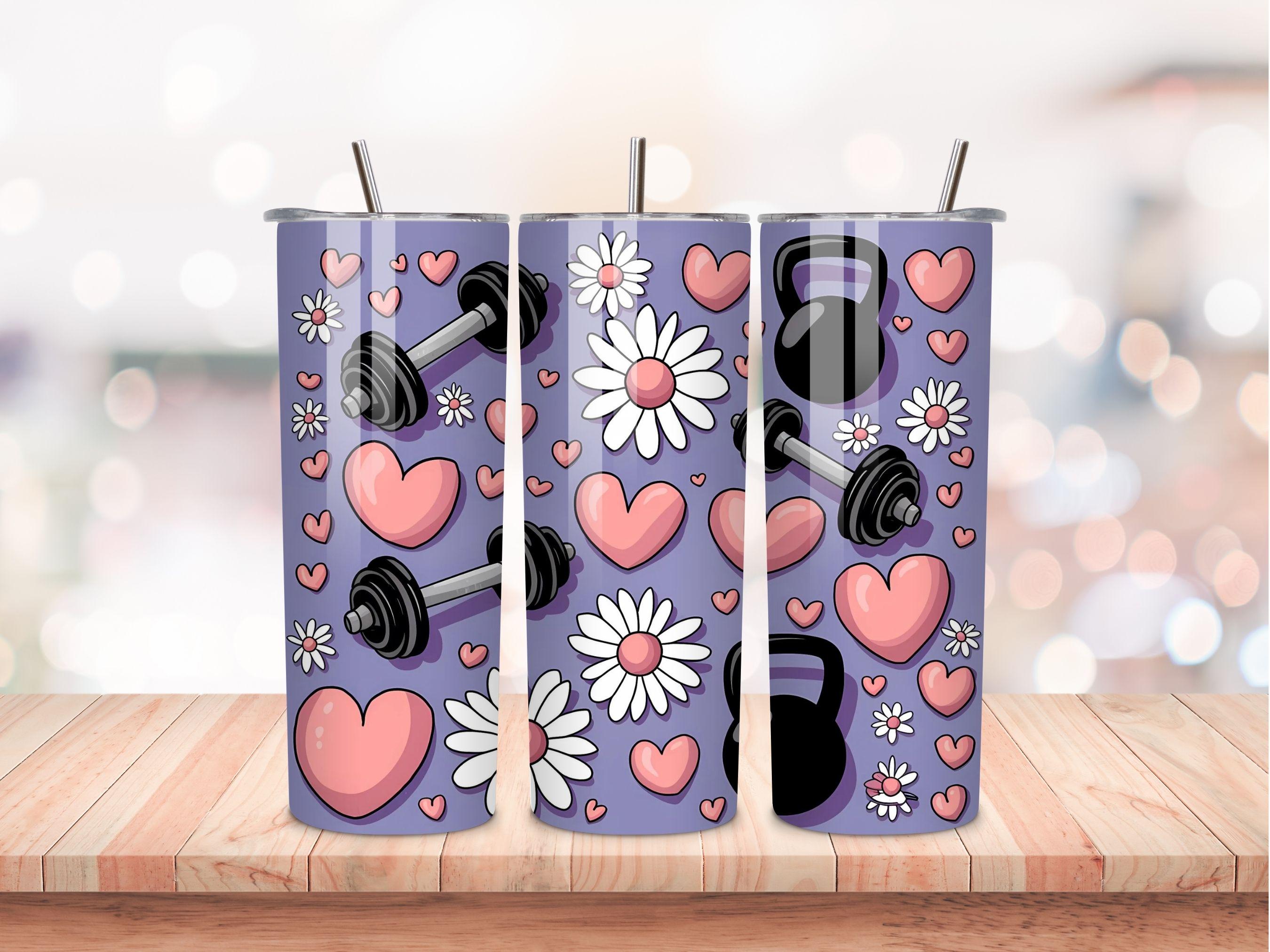 Fitness Tumbler PNG, 20 Oz Tumbler Wrap, Gym Workout Sublimation Design ...