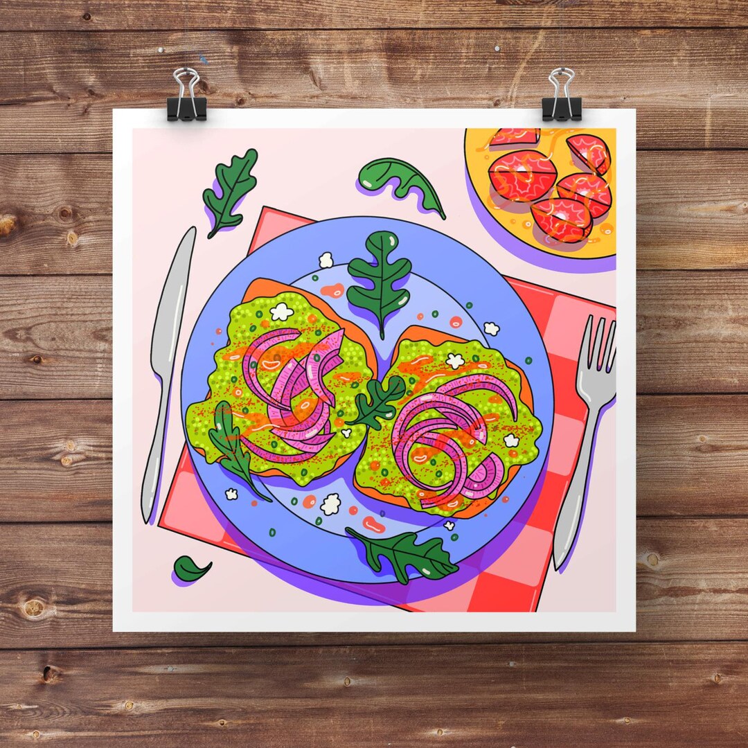 Avocado Toast Illustration, Giclée Print - Etsy