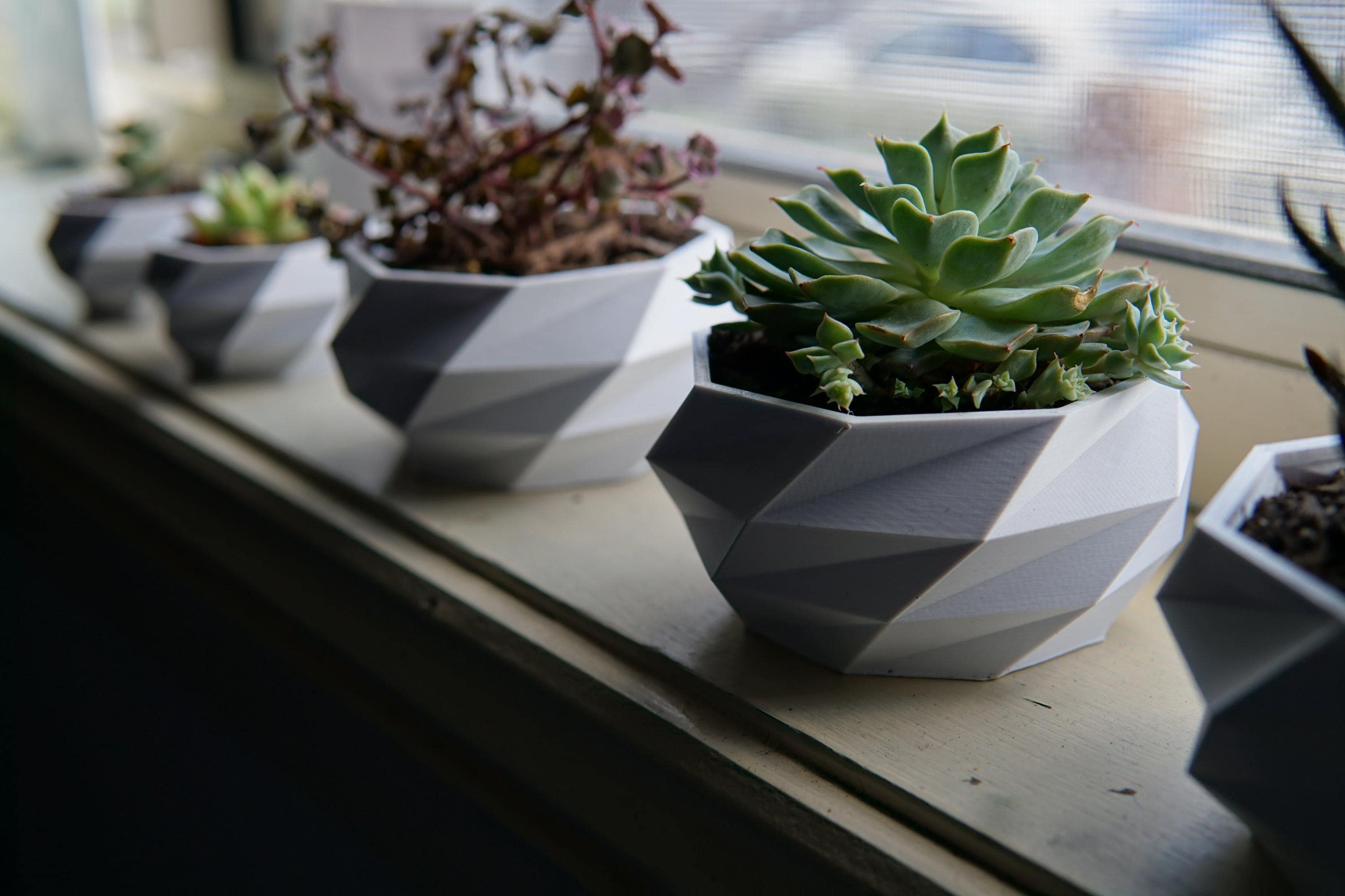 Wide Top Low Poly Planter Pot 3d Printed - Etsy