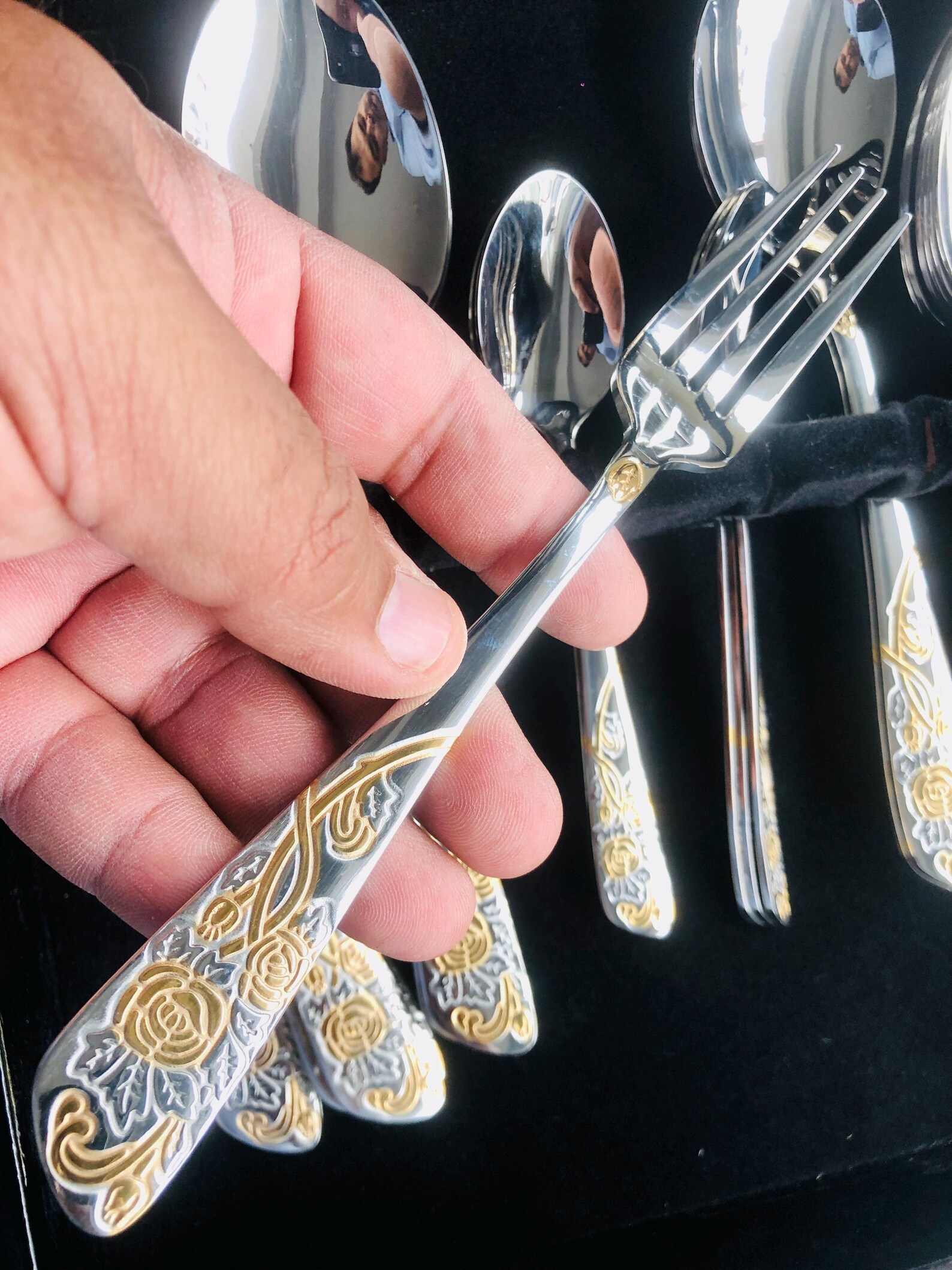 24K Gold Plated Cutlery Set: Handmade Stainless Steel, 4-6 Settings - Etsy