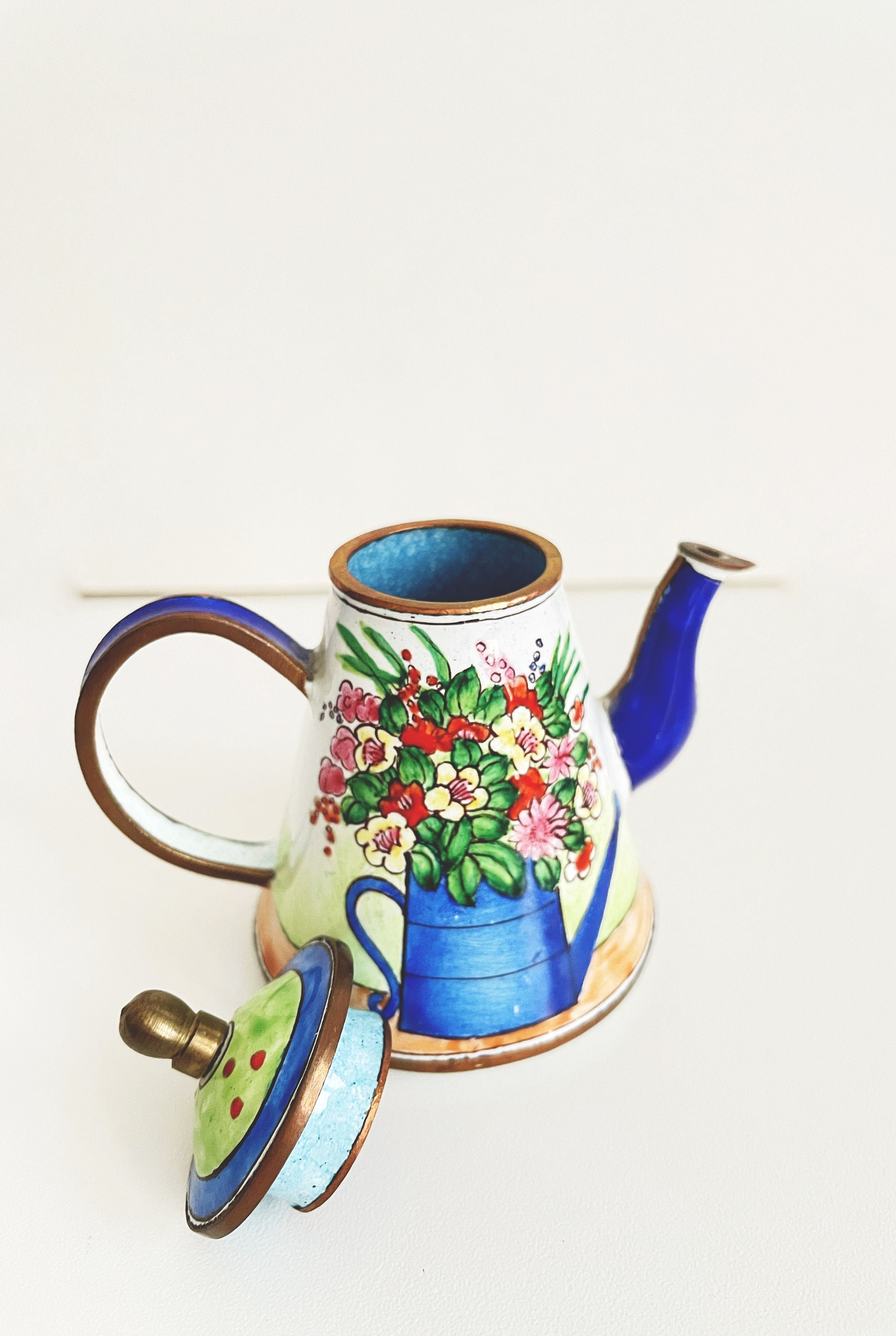 Kelvin Chen Teapot Miniature Enameled Porcelain - Etsy Kelvin Chen Teapot Miniature Enameled Porcelain - Etsy
