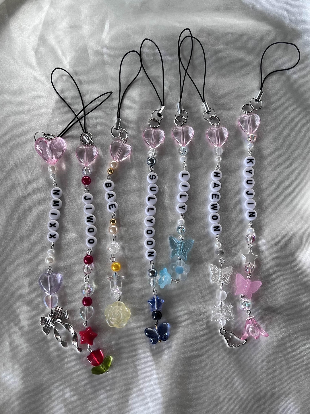 Nmixx Lightstick Beaded Keychain Strap Phone Charm Lily Haewon Jiwoo ...