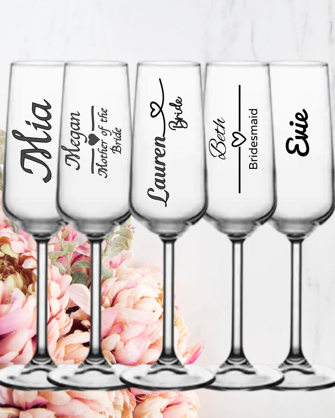 Personalised Vinyl Name Labels - for Wine Glasses, Champagne Flutes ...