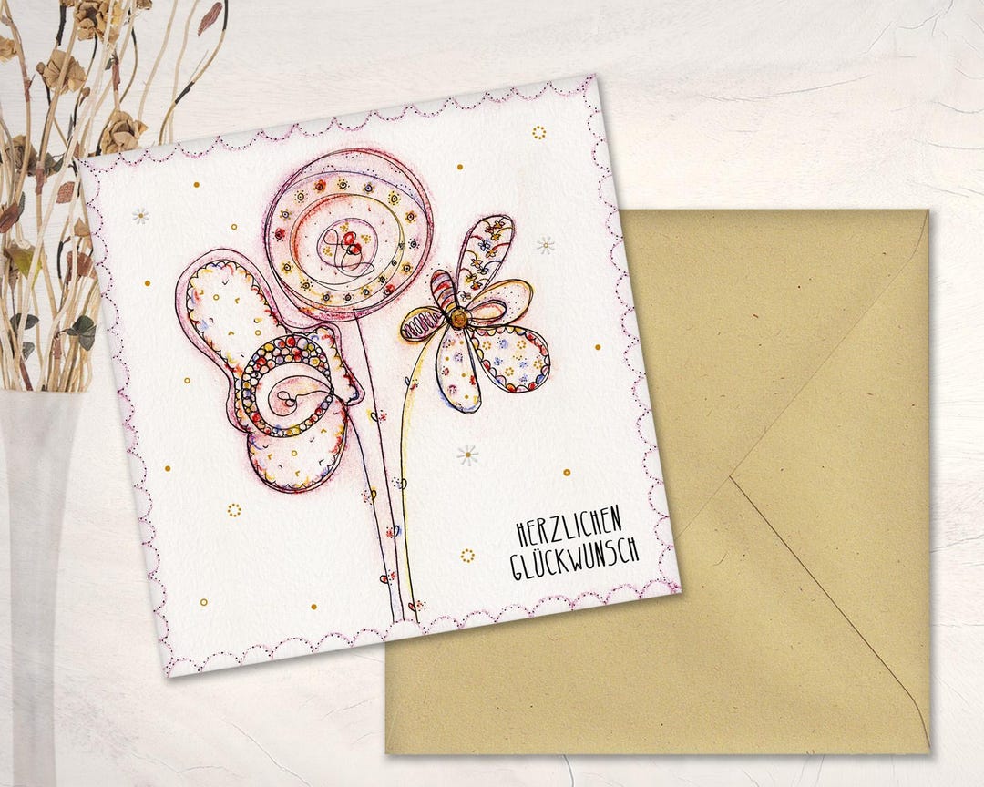 Greeting Card "congratulations", Foldable, Including Envelope - Etsy