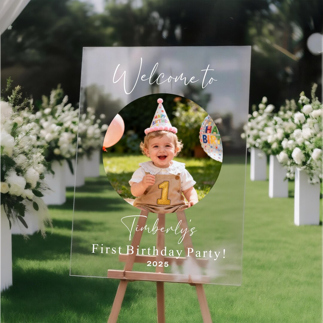Minimalist First Birthday Welcome Sign, First Birthday Welcome Sign ...