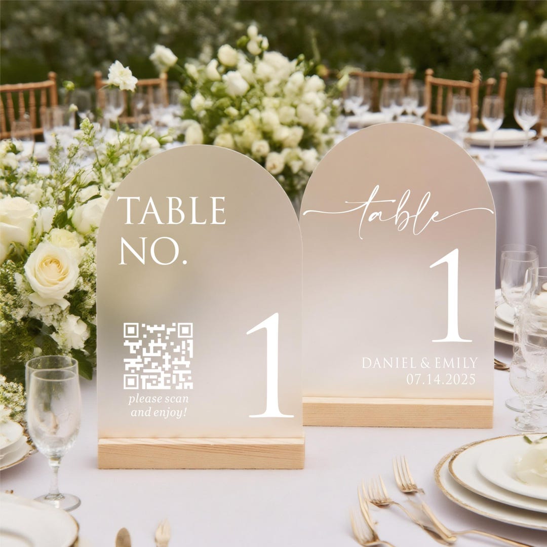 Frosted Acrylic Table Numbers, Arch Table Numbers, Wedding Table ...