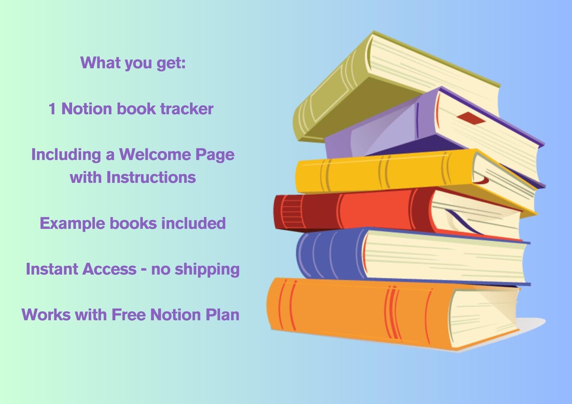 Notion Book Tracker: Digital Reading Journal (template) - Etsy