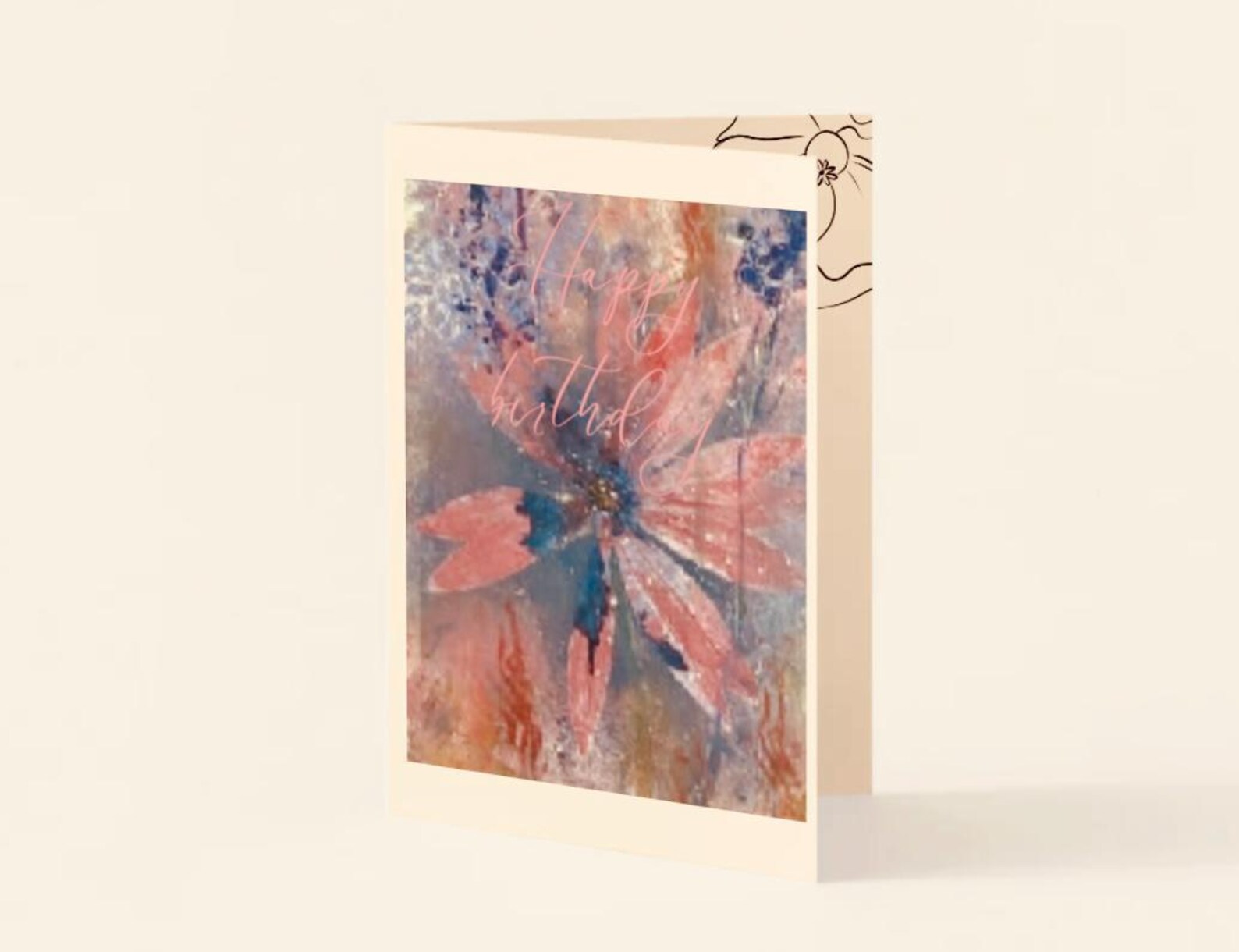 Editable Floral Birthday Card Canva Template: Printable DIY Greeting ...