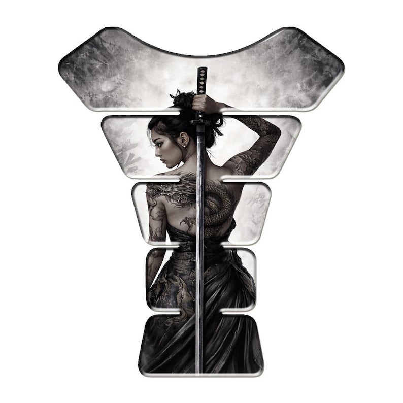 Geisha Dragon Motorcycle Tank Pad: 3D Resin Gel Protector, Universal ...