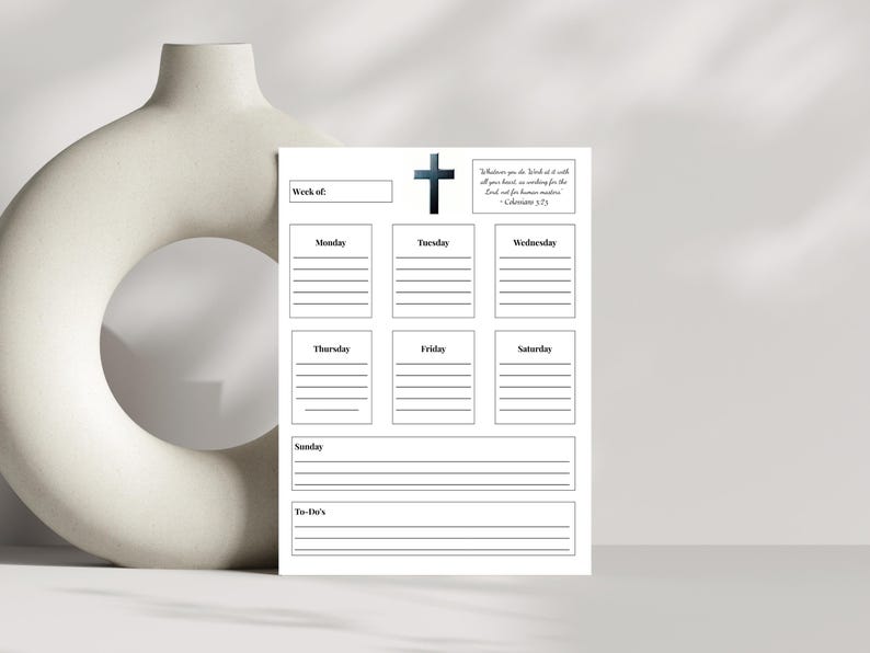 Christian Weekly Planner | Printable Faith-based Planner With Bible ...