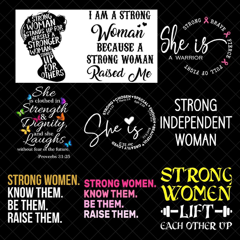 Strong Women Png Bundle, Sassy Strong Independent Woman Png Cut File ...
